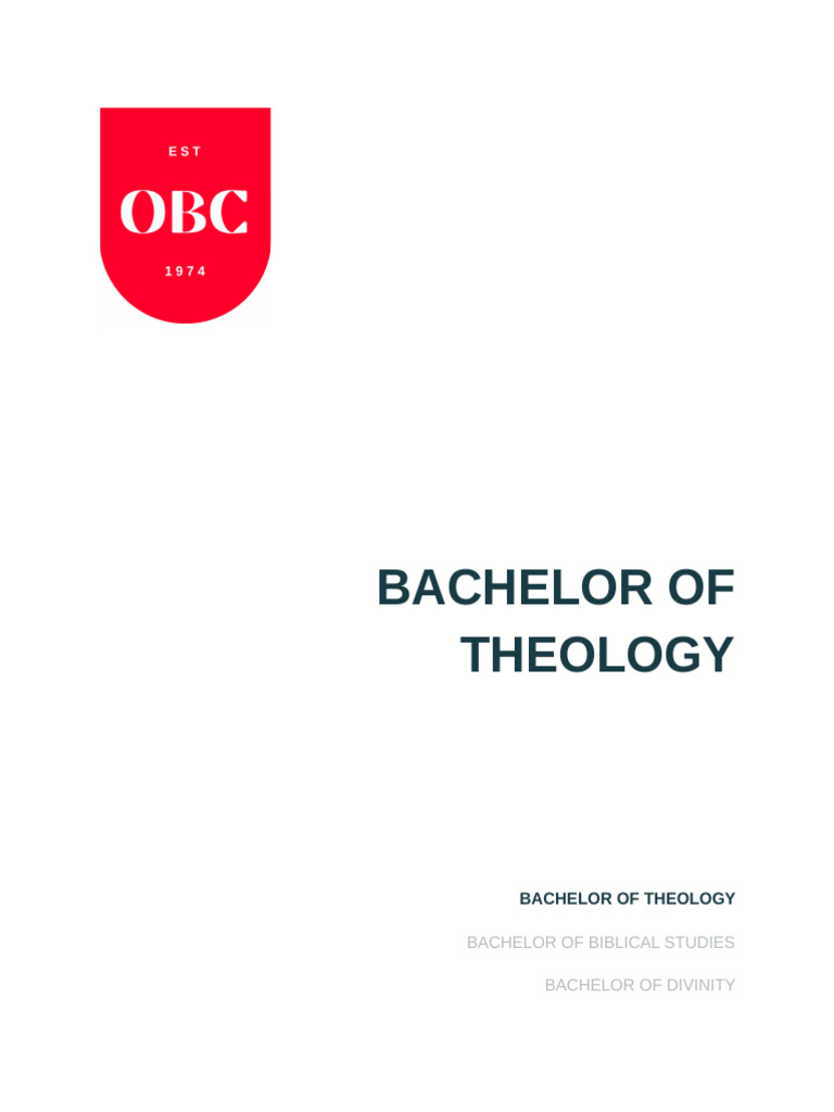 Bachelor of Theology Course Overview | PDF | Theology | Bible