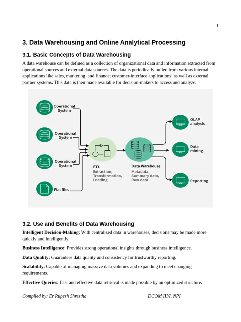 Unit 3 Data Warehousing and OLAP | PDF | Data Warehouse | Databases