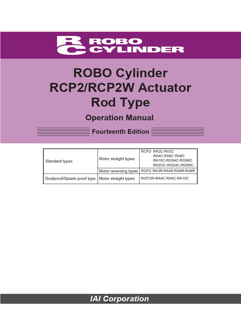 Iai Robocylinder Rcp2 Ra6c I 56p 4 50 p1 r07 B Iai | PDF | Actuator | Crane (Machine)