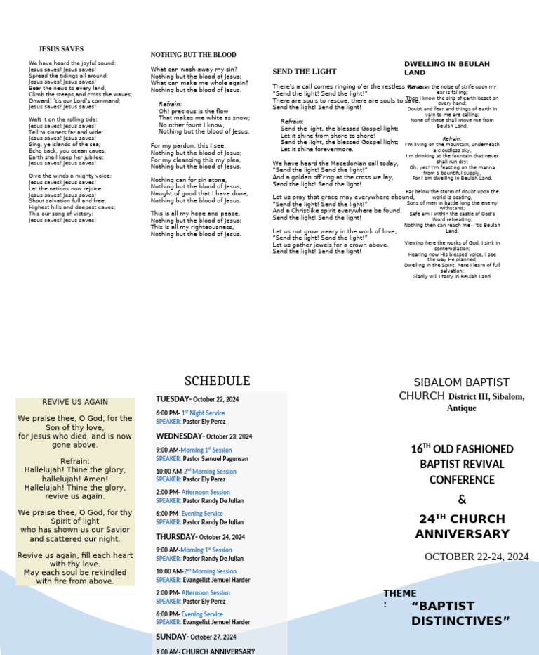 final program | PDF | Jesus | Religious Belief And Doctrine