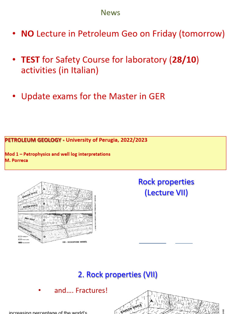 Lecture 7 - Petrophysics Mod1 | PDF | Petroleum Reservoir | Porosity