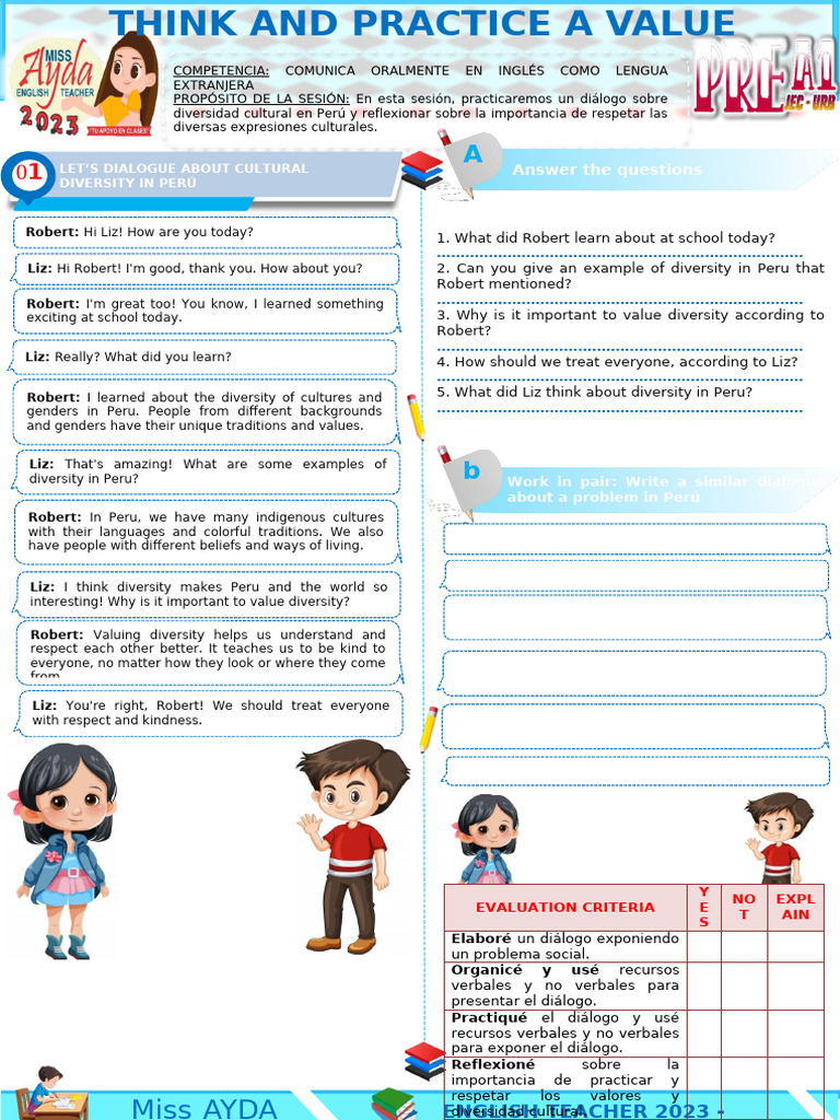 Ficha 02 - Und 05 - Semana 4 - Clase 2 - Jec Urb - Prea1 - Miss Ayda - Think and Practice A ...