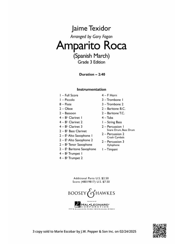 AMPARITO ROCA EPRINT-Conductor Score Full Score | PDF