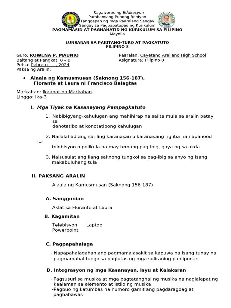 Grade 10 LP 3rd QRT BLP | PDF