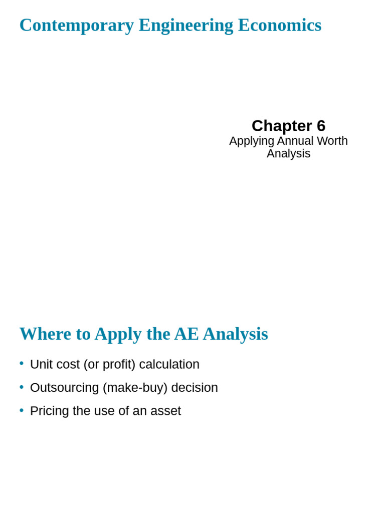 Chapter 06 B. Applying Annaul Worth | PDF | Profit (Economics) | Economies