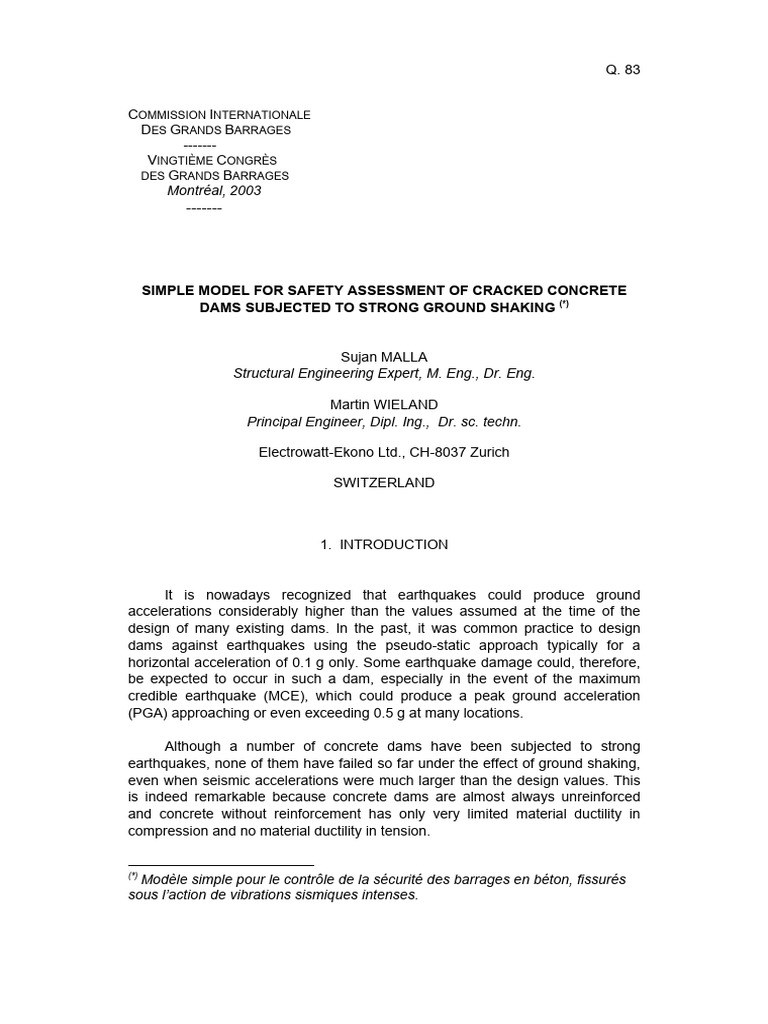 ICOLD Montreal Paper Earthquake safety of cracked dam rev. 11.7.2002 ...