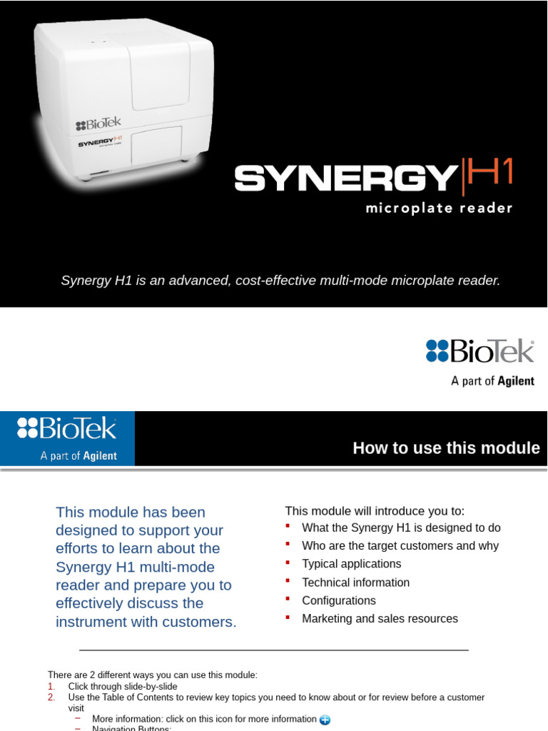 Synergy H1 Microplate Reader Guide | PDF | Scientific Techniques ...