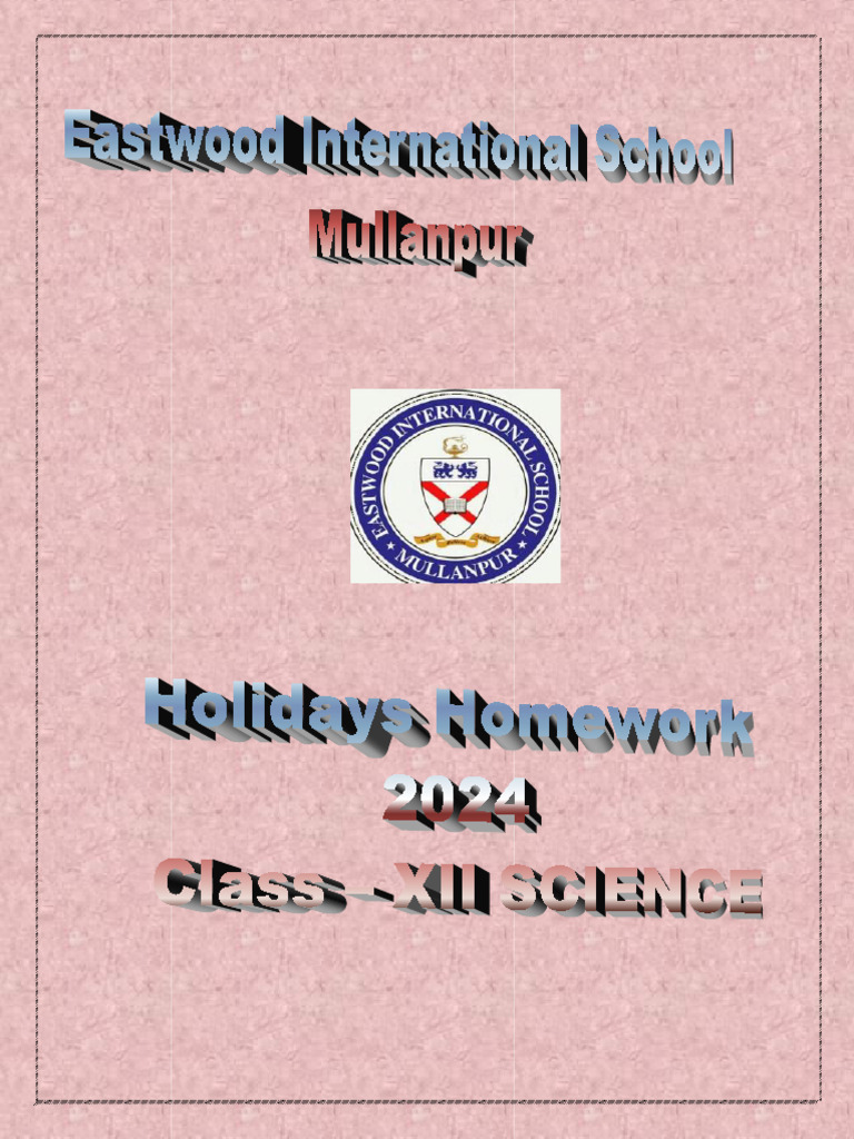 12th SCIENCE Holiday Homework 2024 | PDF | Electromagnetism ...