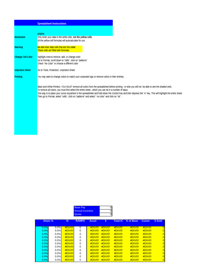 Incentive_Sales_Plan_Spreadsheet | PDF | Spreadsheet | Computing