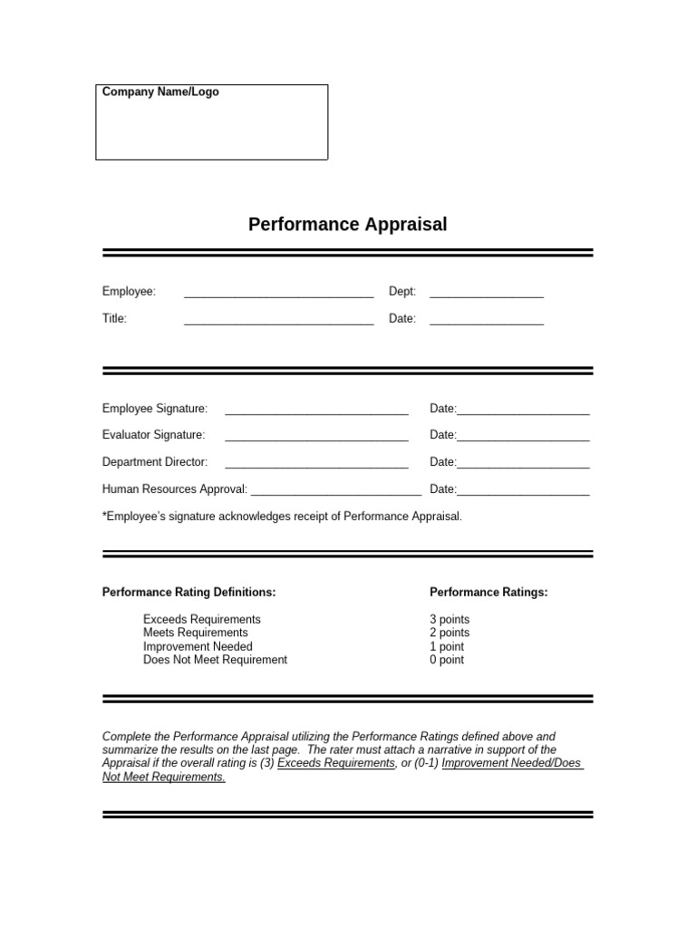Employee Performance Appraisal Template | PDF | Performance Appraisal ...