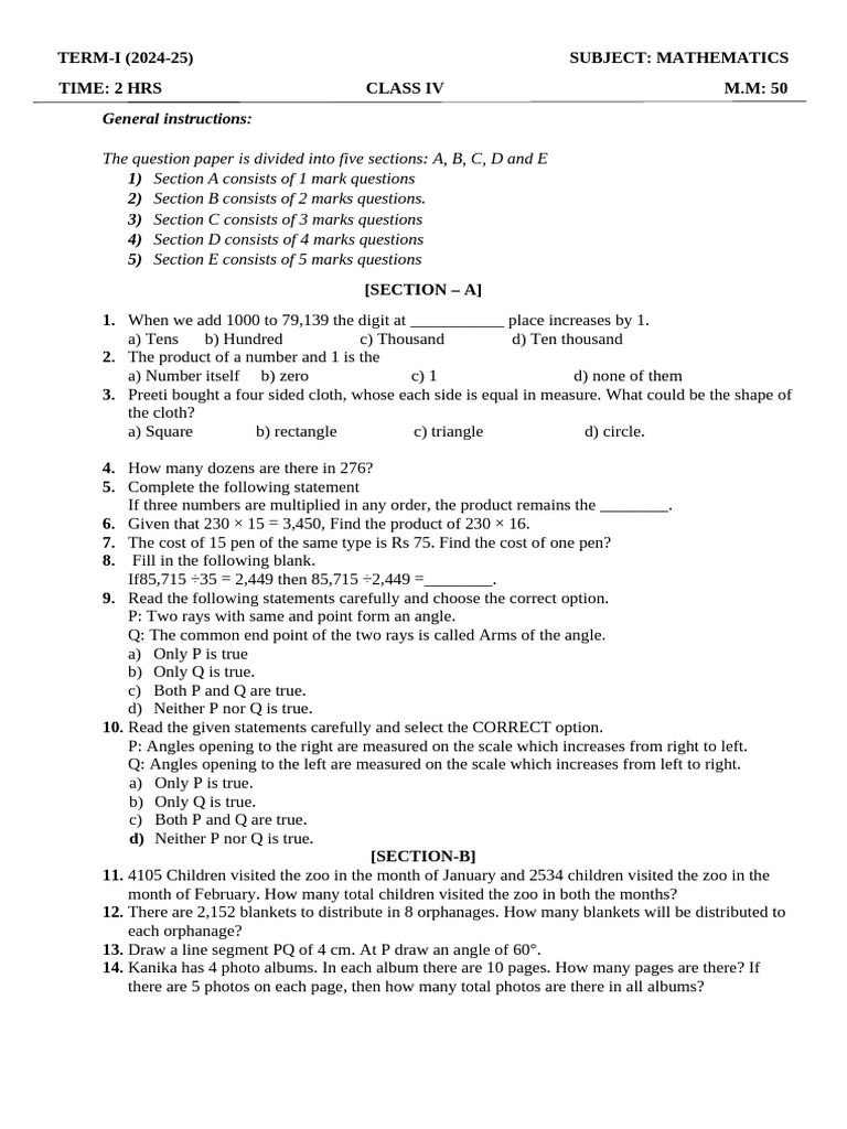 Maths_4_term1 | PDF | Euclid | Elementary Mathematics