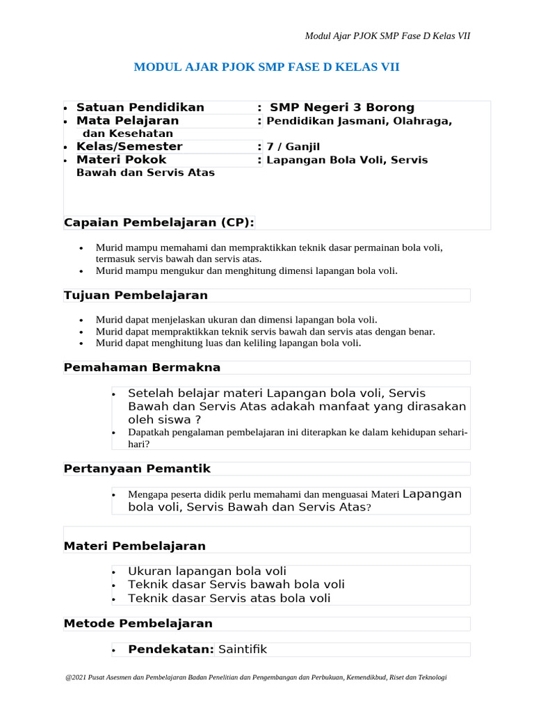 MODUL SMP KELAS VII-BOLA VOLI 2 | PDF
