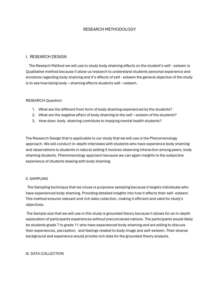 RESEARCH-METHODOLOGY | PDF | Methodology | Self Esteem