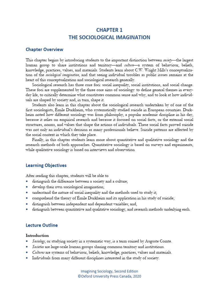 Understanding Sociological Imagination | PDF | Sociology | Émile Durkheim