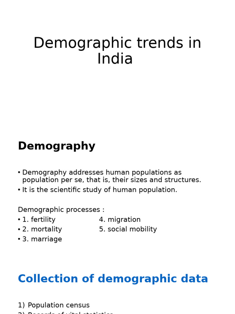 Current Demographic Trends in India | PDF | Demography | Total ...