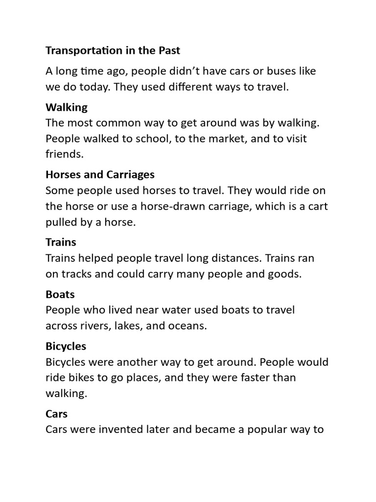 Means of Transportation in the Past | PDF