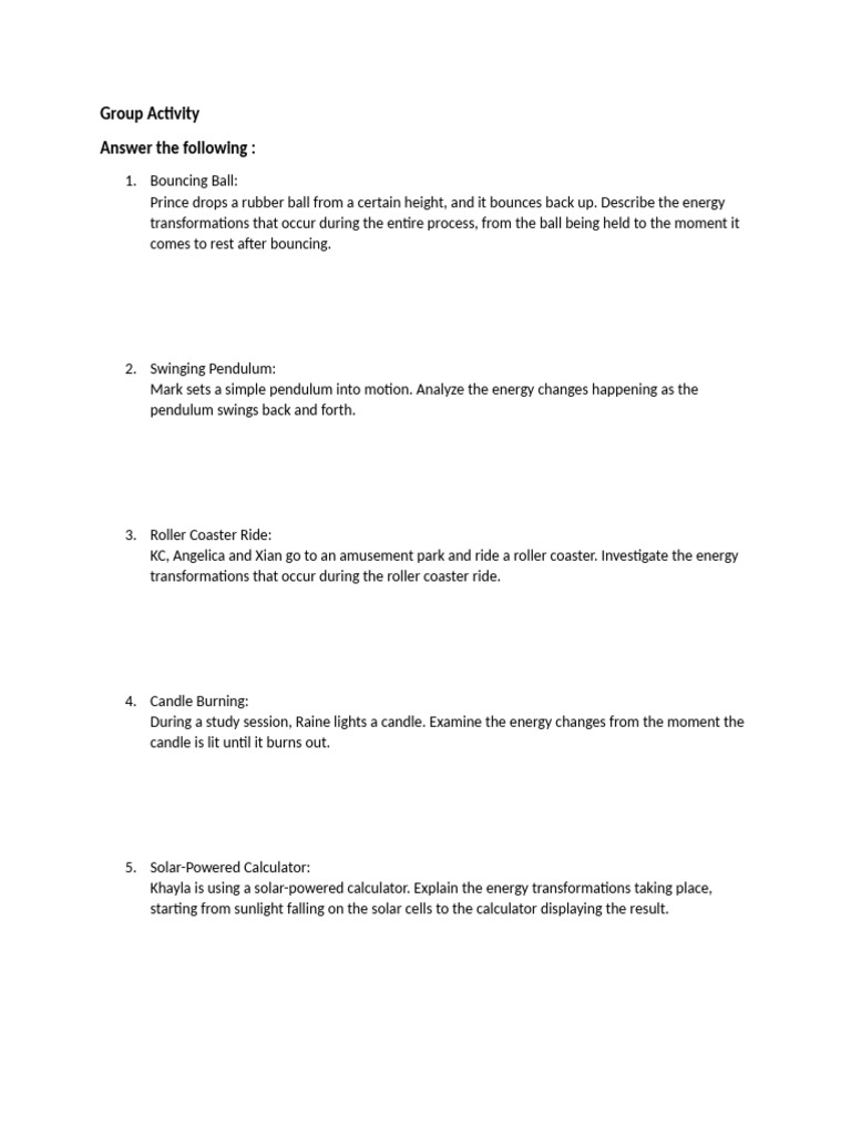 Energy Transformations in Everyday Examples | PDF
