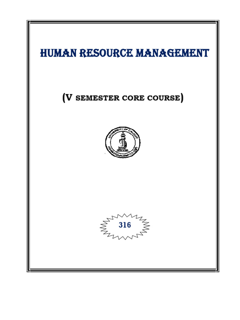 V Sem BBA Human Resource Management | PDF | Human Resource Management ...