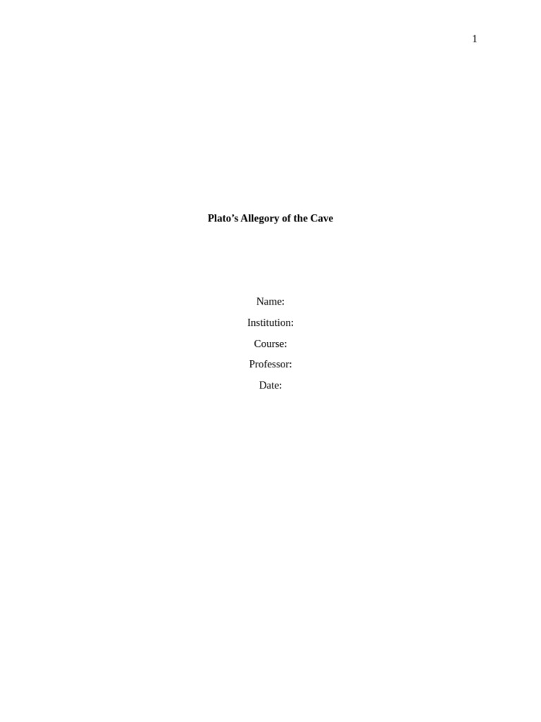 Plato's Allegory of the Cave. | PDF | Allegory | Wisdom