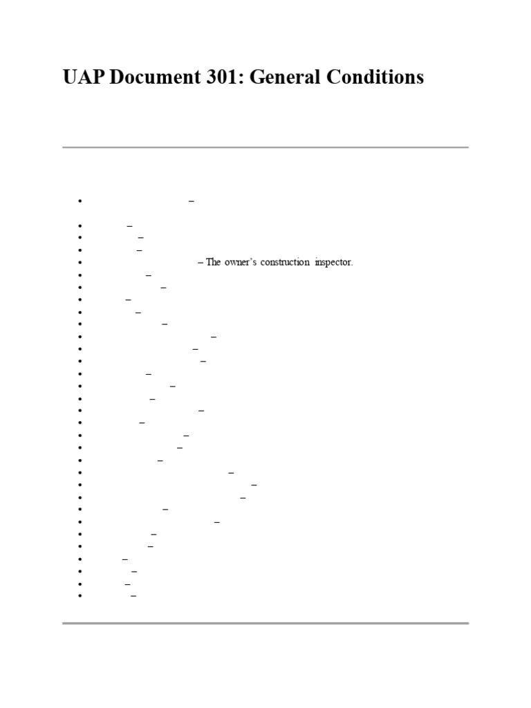 UAP Document 301 | PDF | General Contractor | Specification (Technical ...