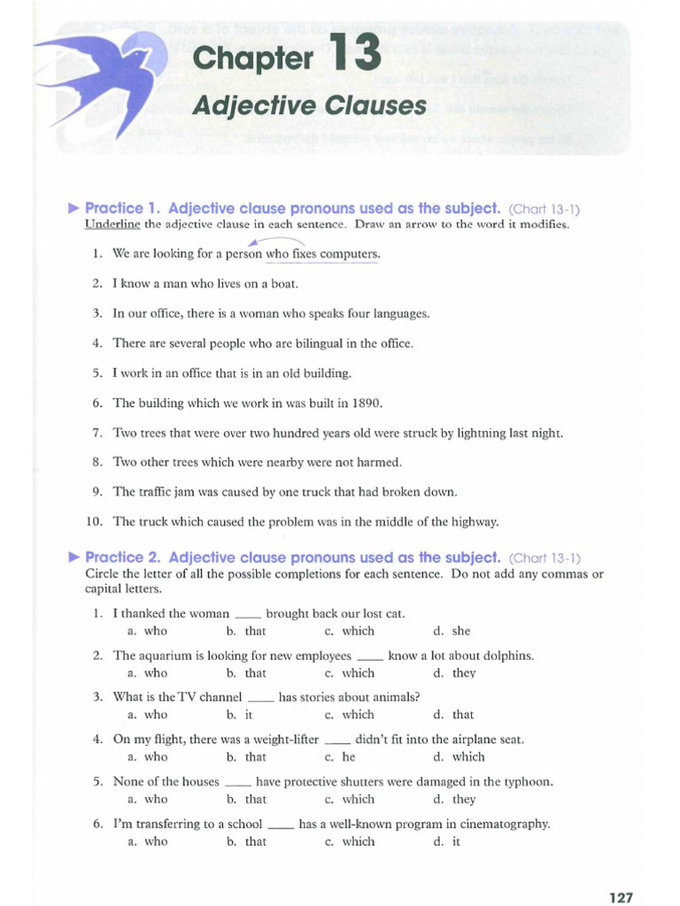 Adj Clause Tasks | PDF