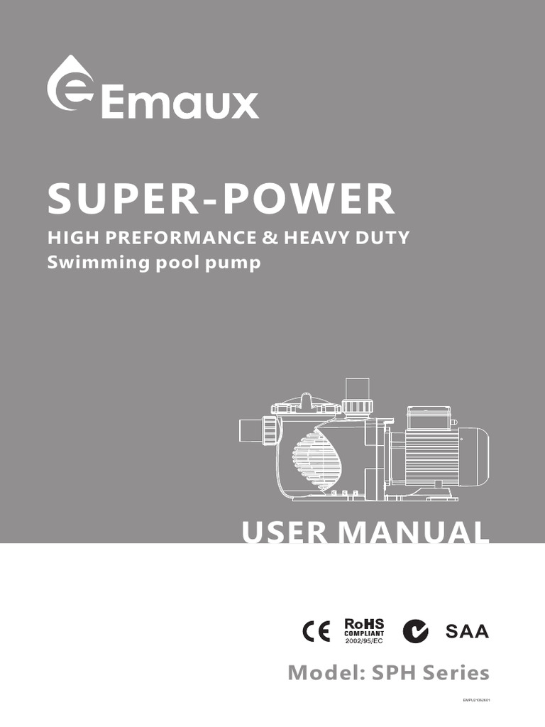 User Manual en Pump SPH EMPU21062601 Single-Page | PDF | Electrical Engineering | Electricity