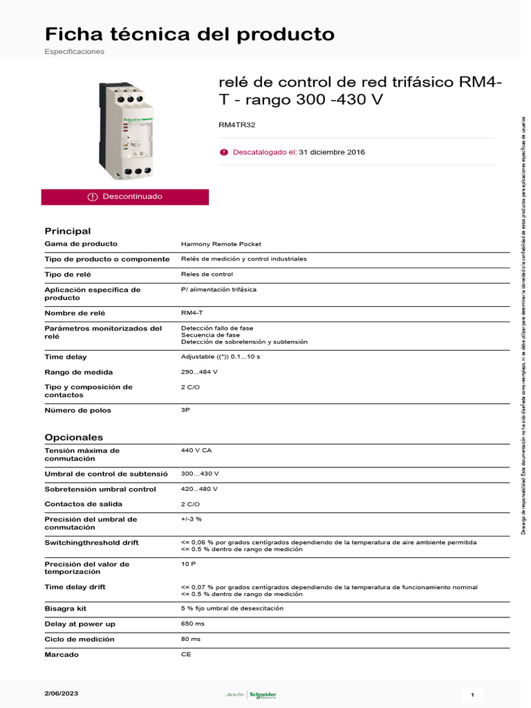 Zelio Control_RM4TR32 | PDF | Relé | Ingenieria Eléctrica
