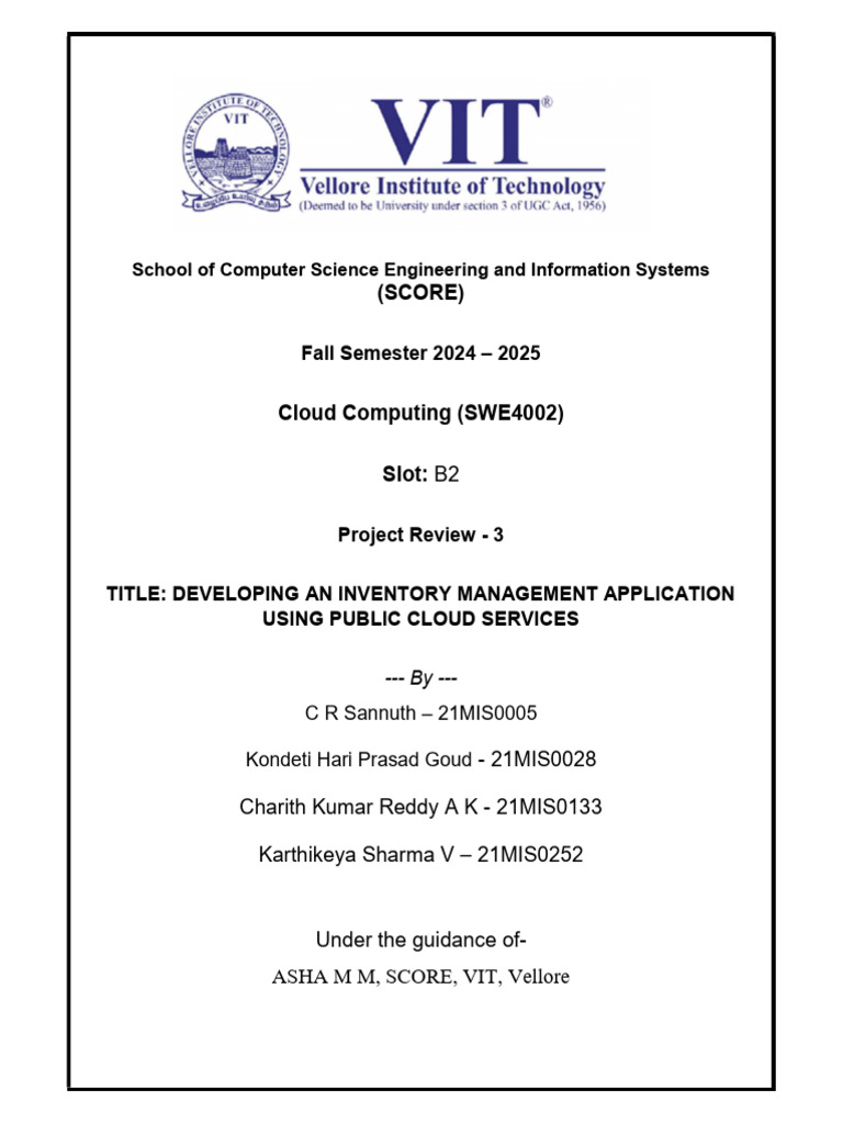 21MIS0028_VL2024250108111_PE003 | PDF | Cloud Computing | Databases