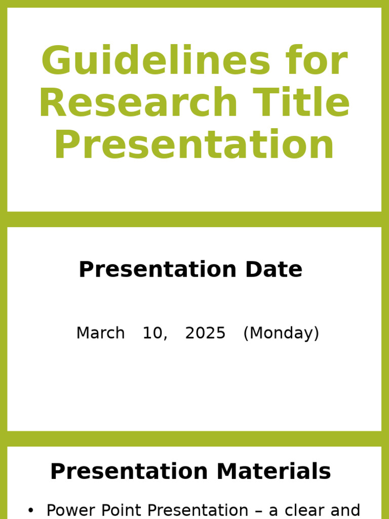 Guidelines Title Presentation | PDF