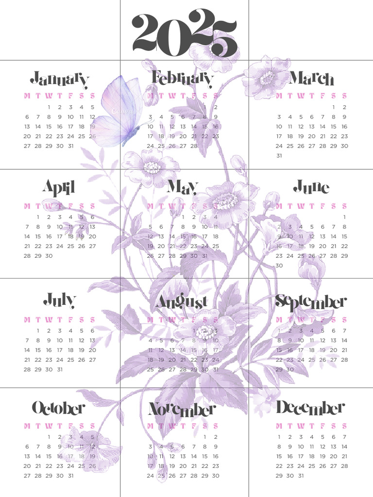 Canva Neutral Minimalistic Annual 2025 Calendar Planner | PDF