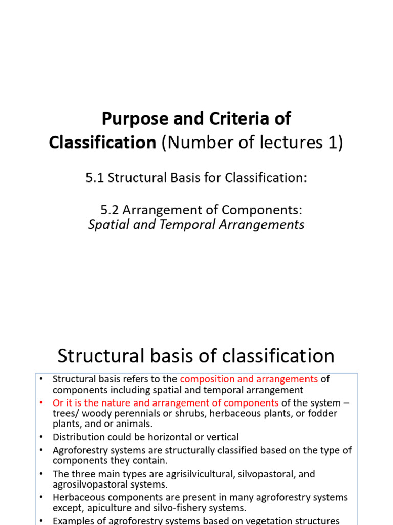 AFU MSC 6 Purpose and Criteria of Classification | PDF | Agriculture ...