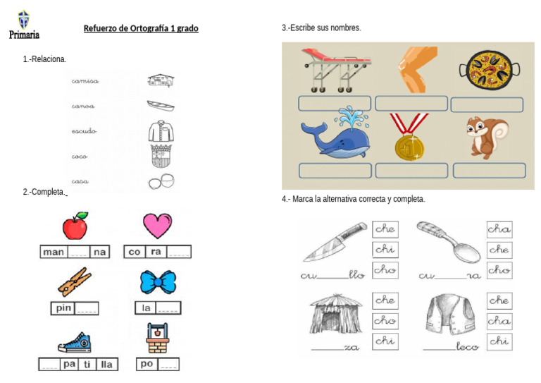Refuerzo de Ortografía 1 Grado | PDF