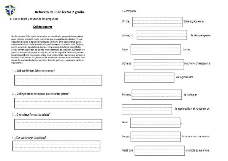 Refuerzo Plan Lector 2° Grado | PDF