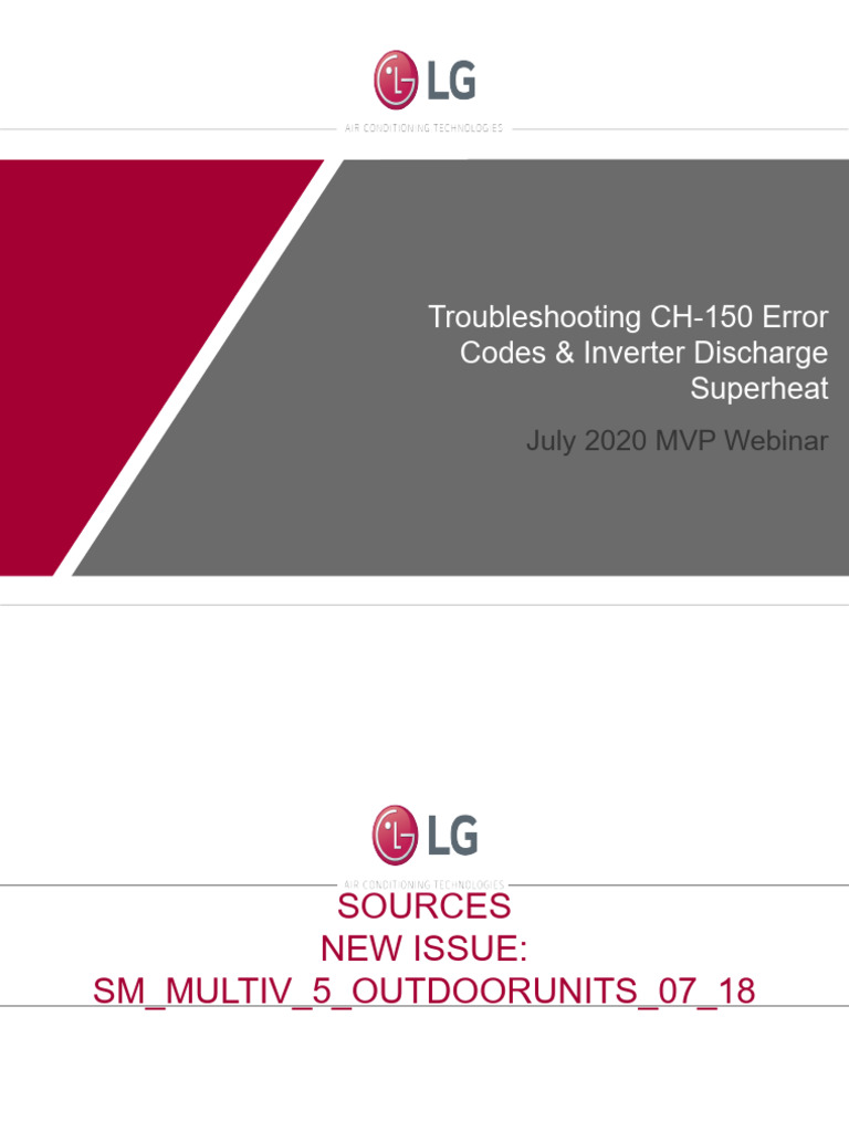 Troubleshooting LG CH-150 Error Code | PDF