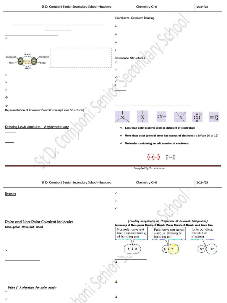 Unit-2 Covalent Bond and Molecular Geometry | PDF | Chemical Polarity ...