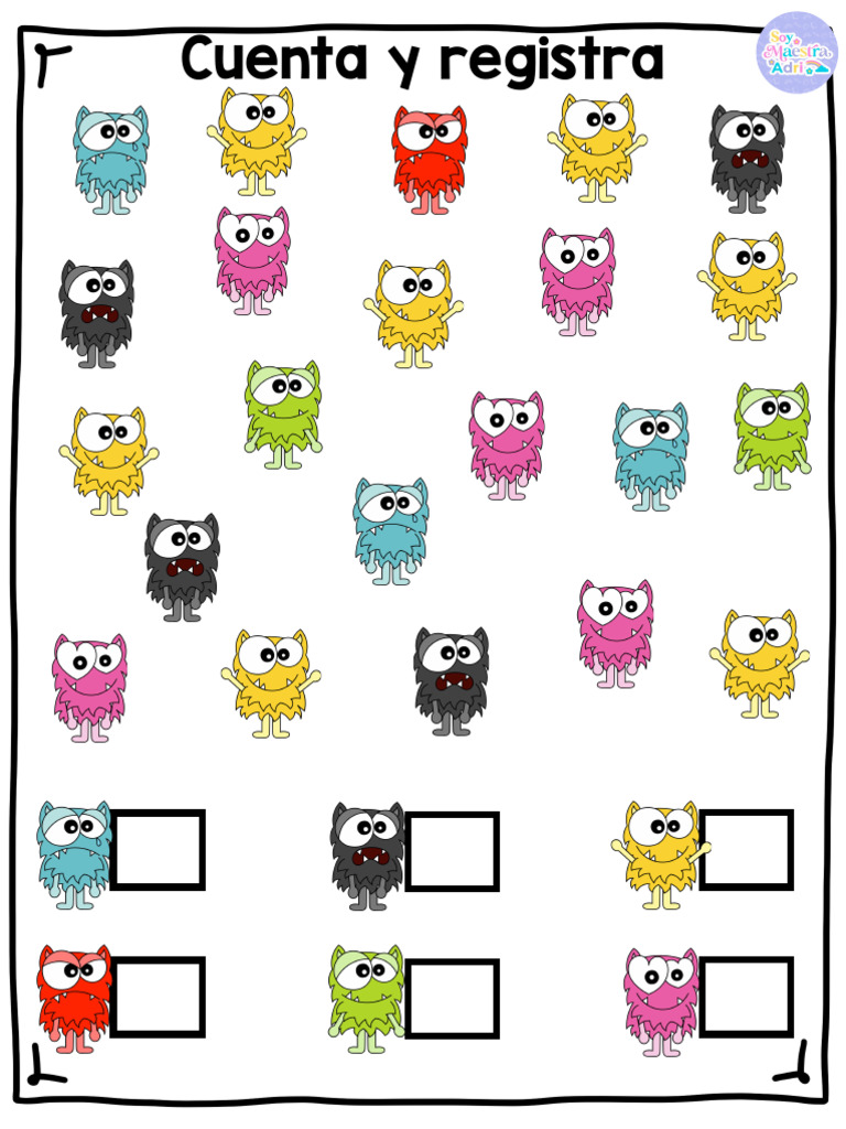Cuenta y Registra Monstruo de Colores | PDF