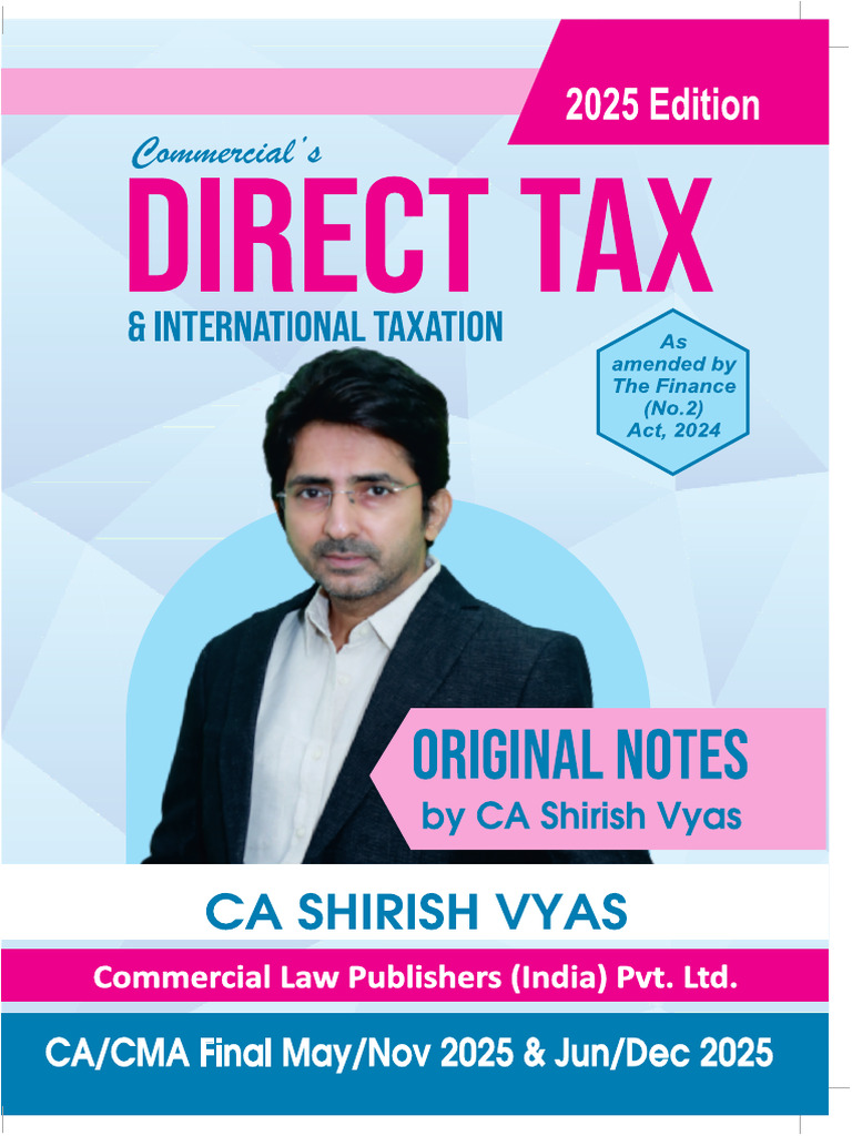 CA Final May & Nov. 25 DT Concept Book 1 | PDF | Depreciation | Alternative Minimum Tax