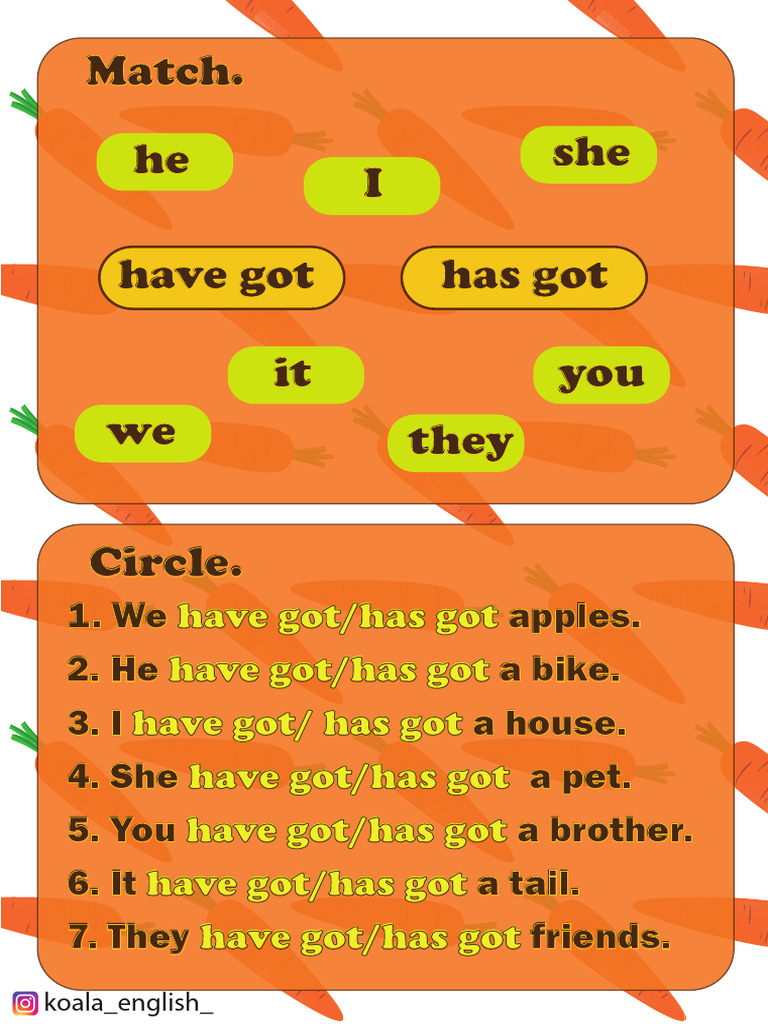 Have Got Worksheets | PDF