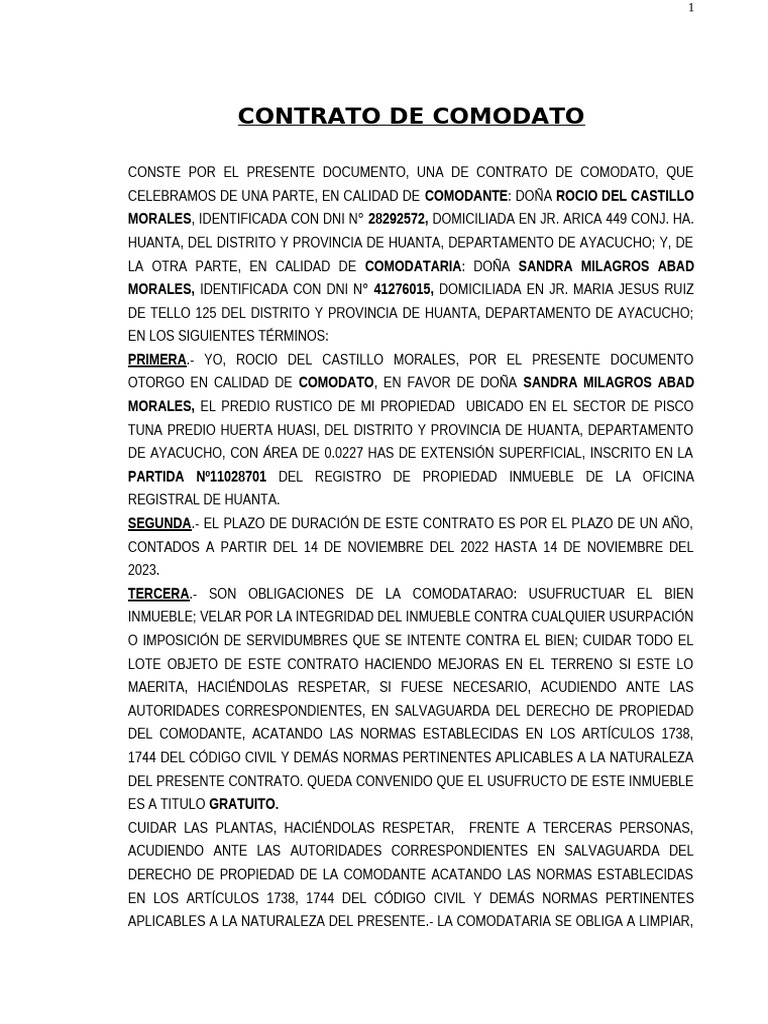 CONTRATO DE COMODATO- EDGAR RODERICK TORRES LEON- JUAN BAUTISTA ...