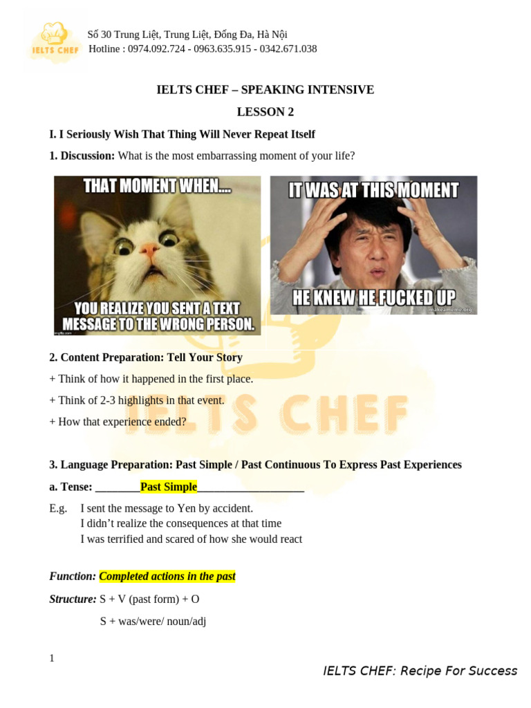 IELTS Speaking: Memorable Events | PDF