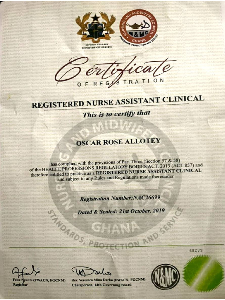 Ghana Nursing Certificate | PDF