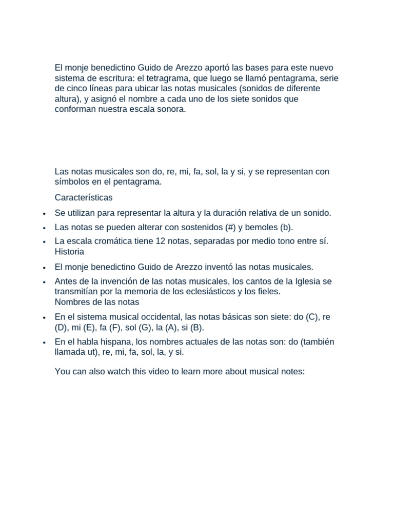 Las Notas Musicales Son | PDF