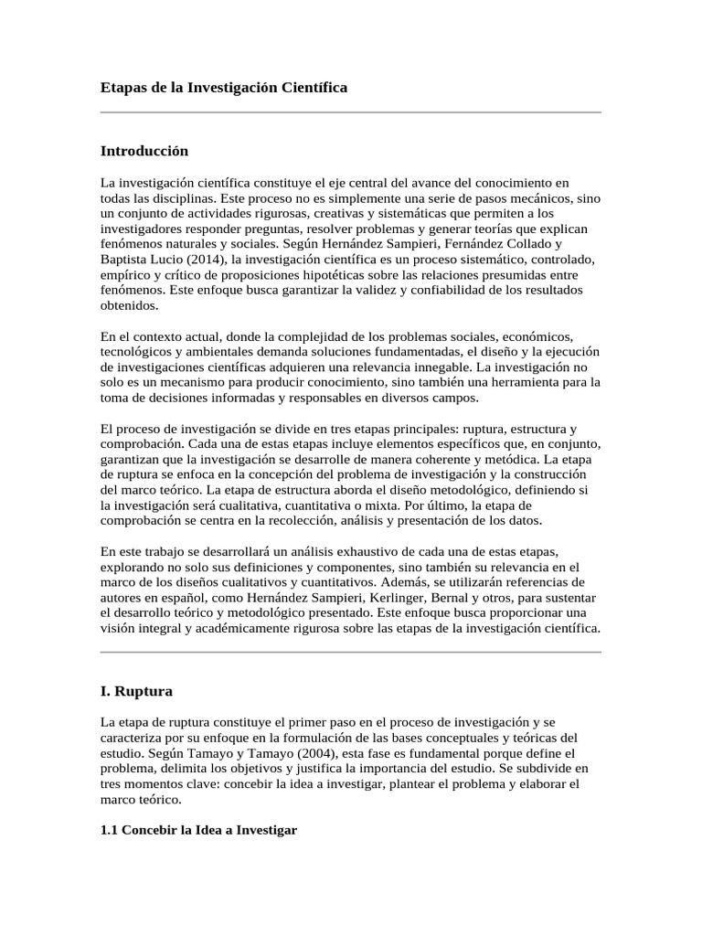 Etapas de la Investigación Científica | PDF | Datos | Investigación ...