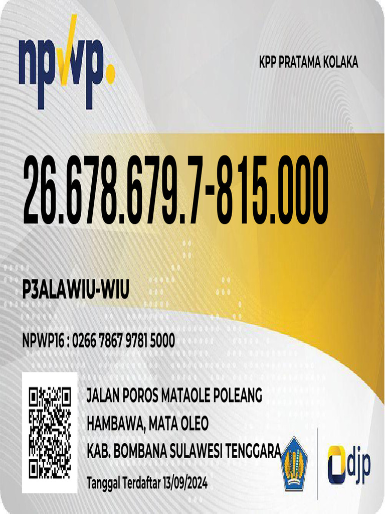 240116991994NPWP | PDF