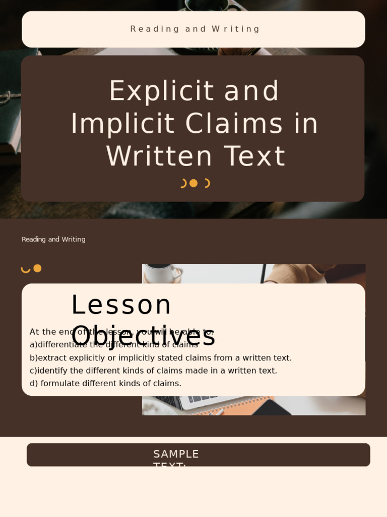 Explicit and Implicit Written Text | PDF | Argument | Policy