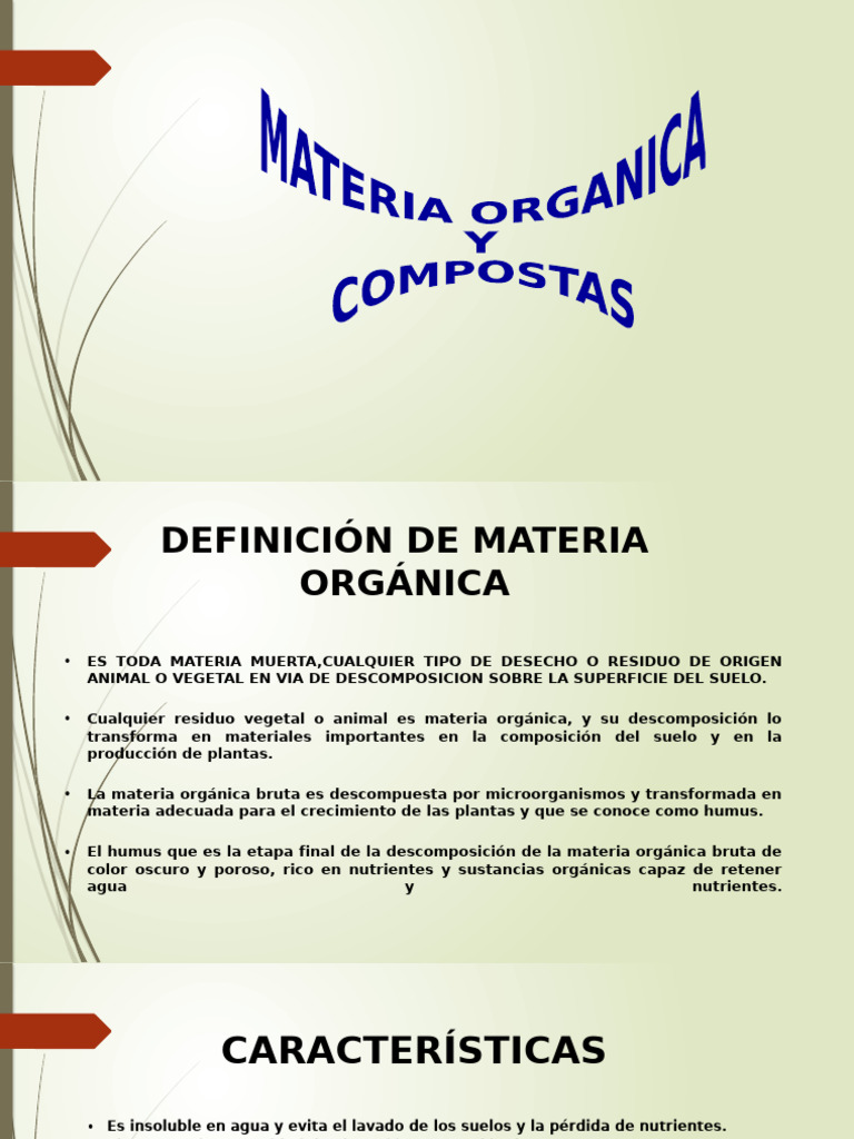 3 Materia Organica | PDF | Nutrientes | Suelo