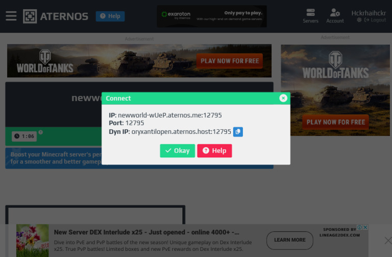 Server Aternos Free Minecraft Server | PDF | Video Games