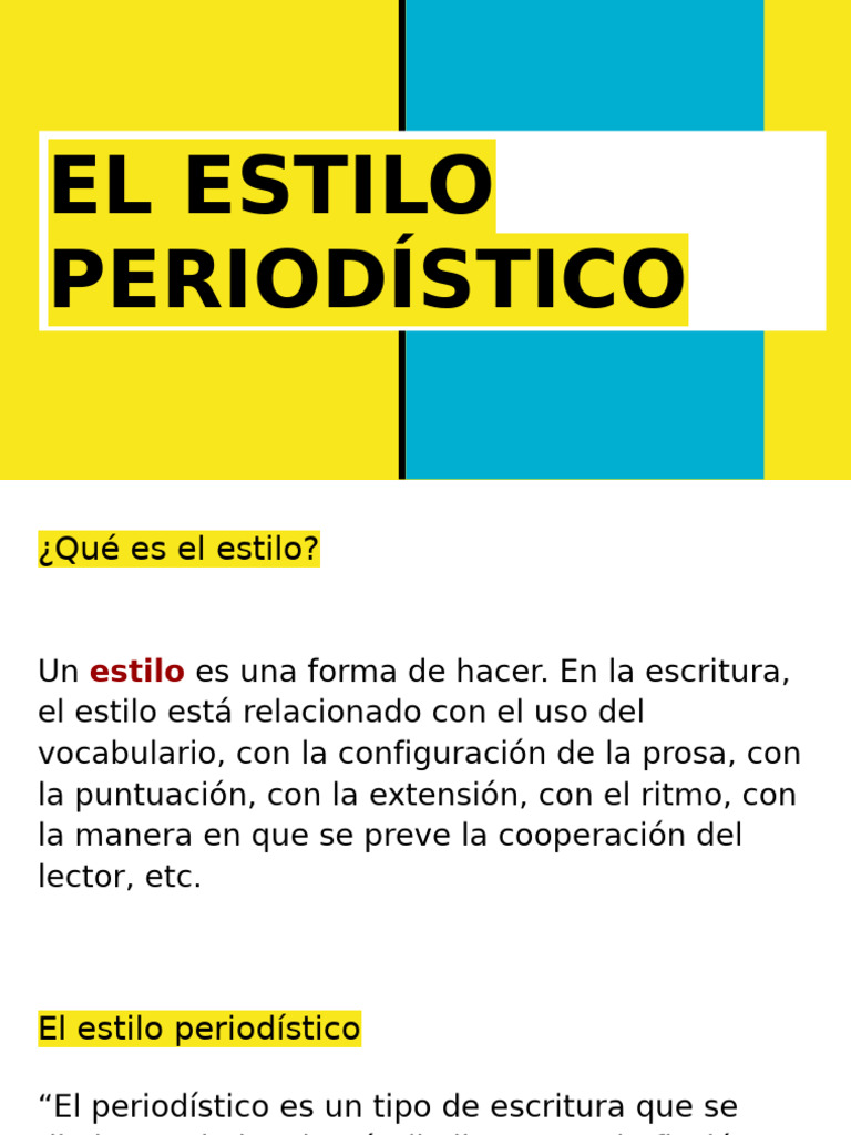 El Estilo Periodístico | PDF | Puntuación | Lingüística