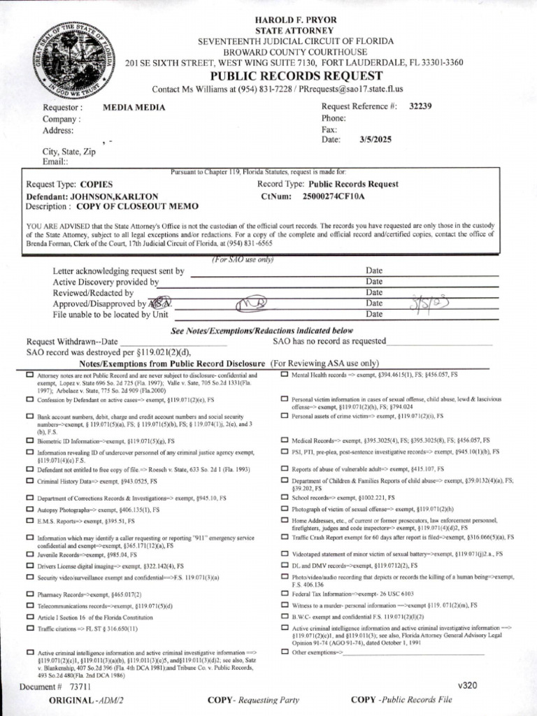 Karlton Johnson Closeout Memo | PDF