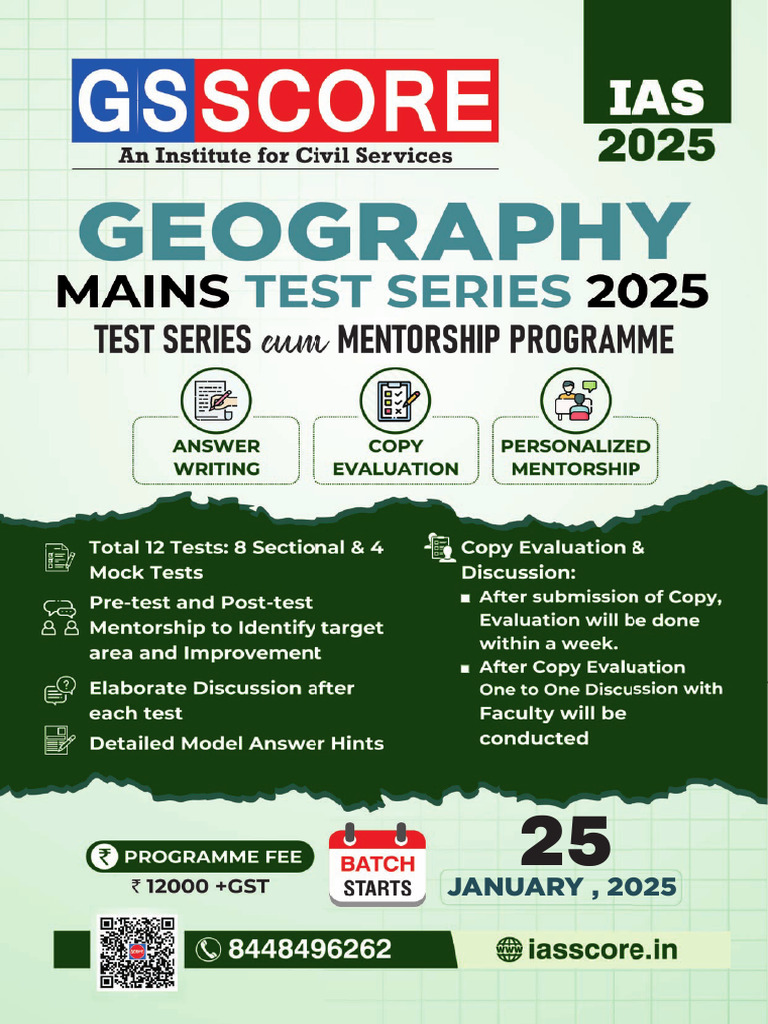 Free Geography Test Series PDF 2025 | PDF | Geomorphology | Oceans